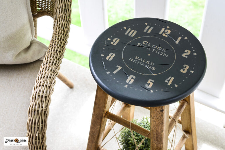 Upcycling Industrial Counter Stools With Clock Design And Twine - Funky ...