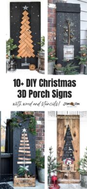 10+ unique and easy Christmas porch signs made with stencils and 3D ...