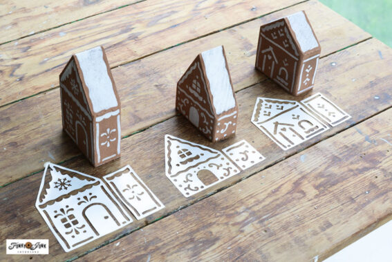 Easy and affordable DIY Gingerbread Village with 2x4s and stencils ...