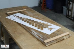 DIY wood chevron Christmas tree with stencils and wood strips - Funky ...