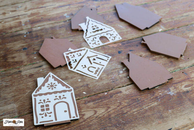 DIY Gingerbread Village in a crate: Easy with stencils and MDF houses ...