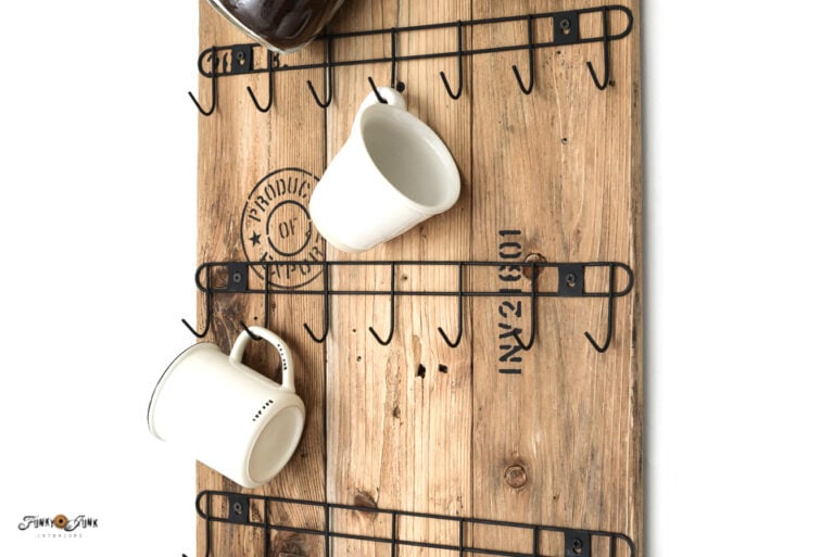 DIY Wall Mounted Coffee Mug Rack - Funky Junk InteriorsFunky Junk Interiors