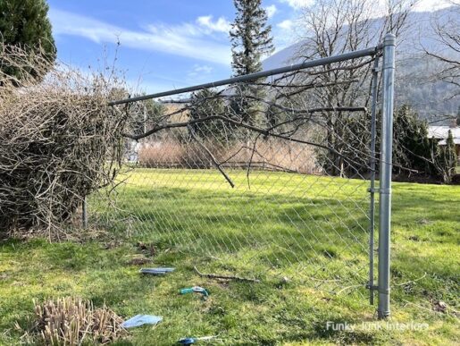 Easy Diy Chain Link Fence Cover Using Branches! - Funky Junk ...
