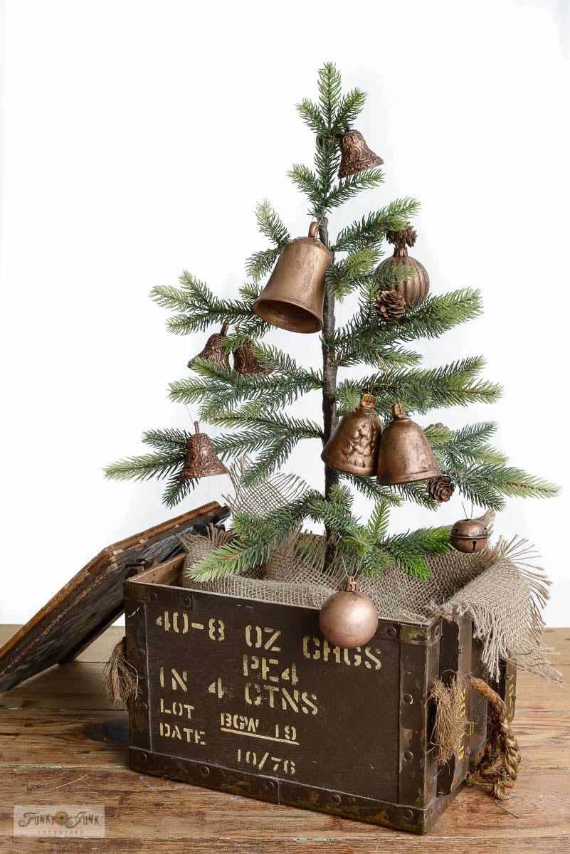 Painting DIY antique brass bells for Christmas decor - Funky Junk ...