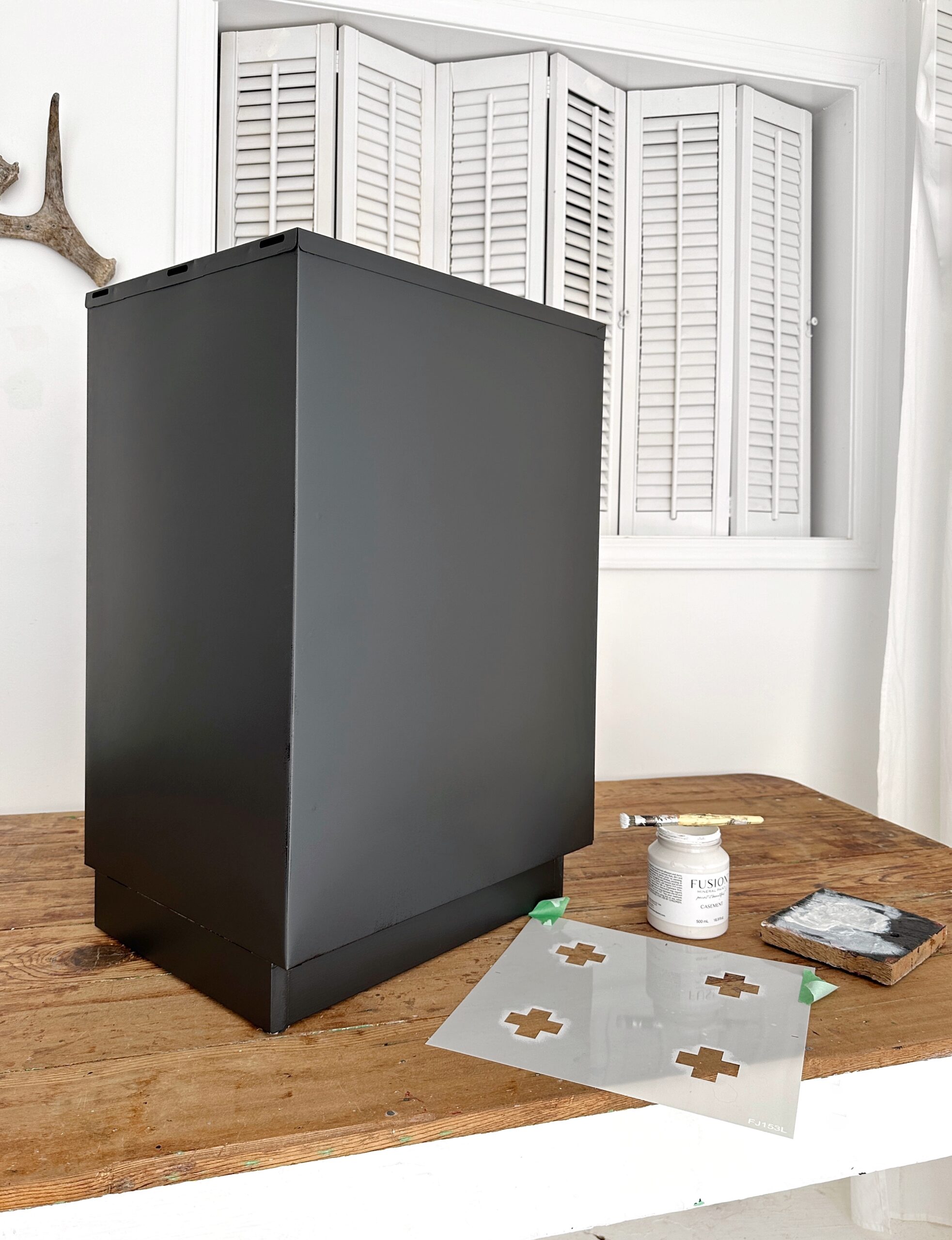 DIY-Friendly Stenciled File Cabinet Makeover Using Picture Frames ...