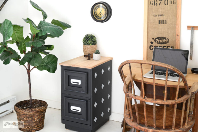 DIY-Friendly Stenciled File Cabinet Makeover Using Picture Frames ...