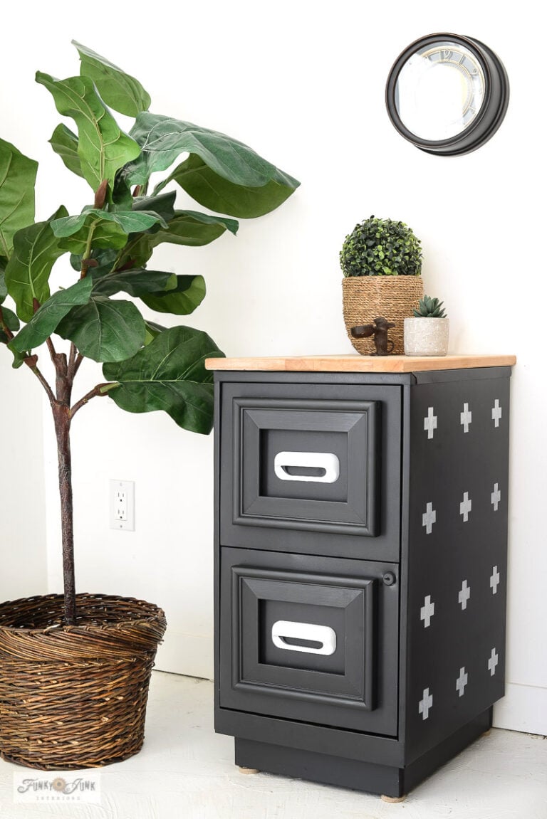 DIY-Friendly Stenciled File Cabinet Makeover Using Picture Frames ...